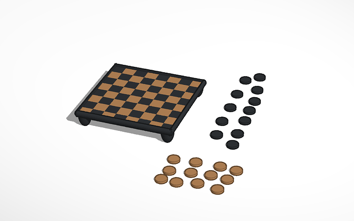 3D design Checkers - Tinkercad