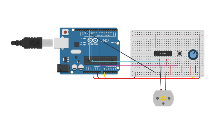 Circuit design Двигатель постоянного тока, драйвер L293D и Arduino ...