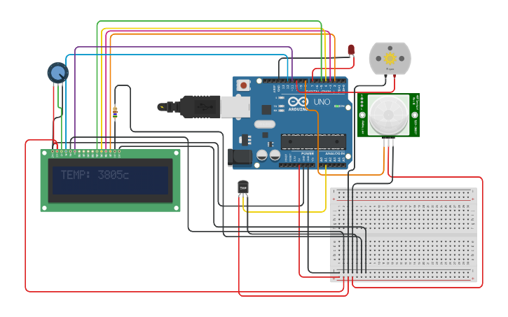Circuit Design Display Temperatura Alarme Tinkercad