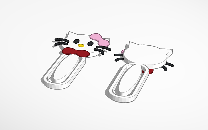 3D design hello kitty bookmark! - Tinkercad