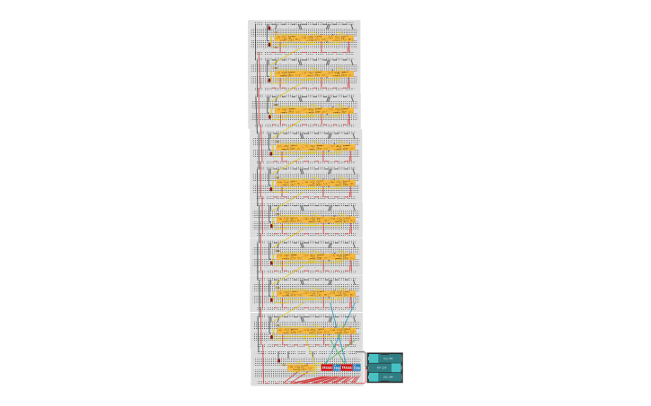 Circuit design 10-bit ripple relay adder | Tinkercad