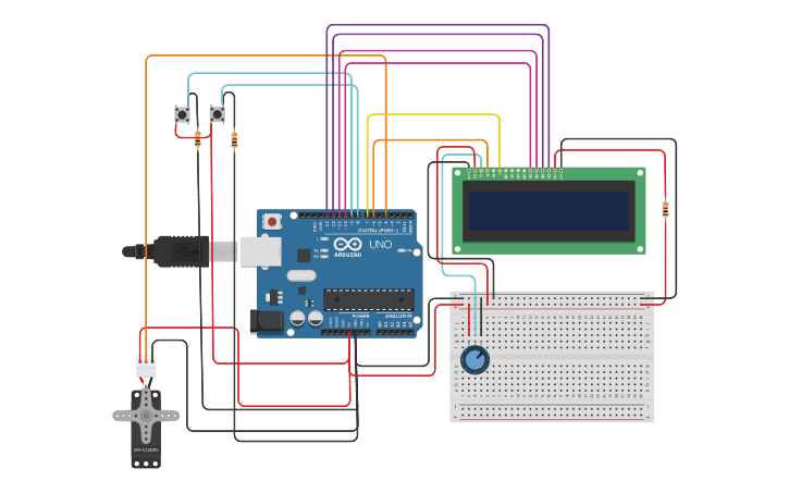 Circuit design Smart parking system - Tinkercad
