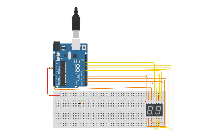Circuit design Contador - Tinkercad