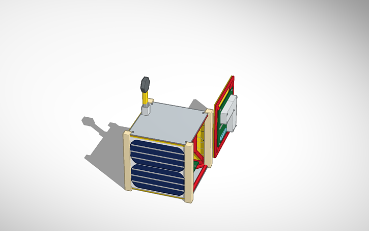 3D design 1U Artificial Space Satellite (CubeSat) - Tinkercad