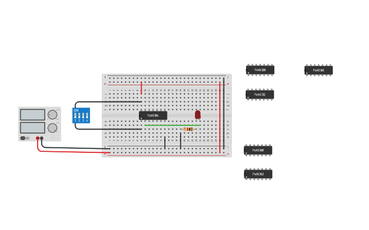 Circuit Design Gerbang Logika Not Tinkercad