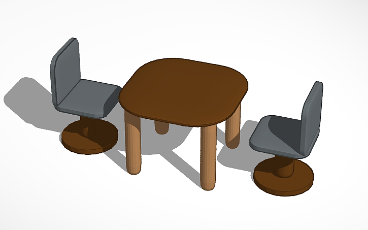 3d Design Table And Chairs Tinkercad