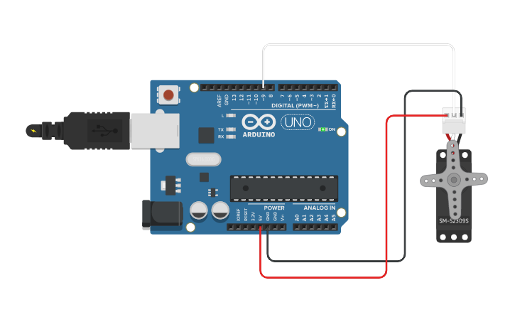 Circuit Design Servo Tinkercad