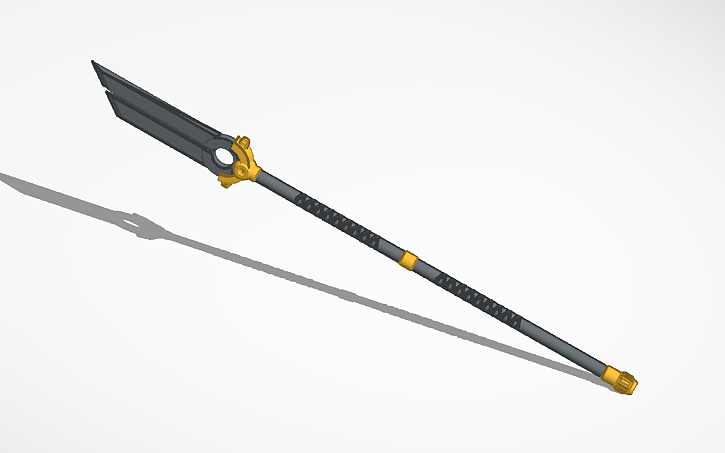 3D design Dark Steel Fantasy Halberd / Spear - August 2024 - Tinkercad
