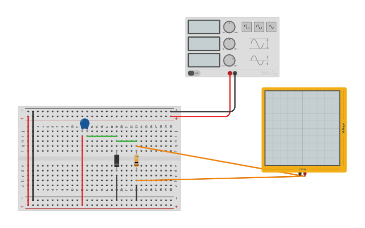 Circuit Design Negative Clamper Tinkercad
