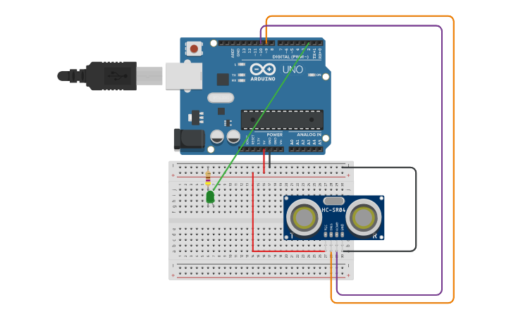 Circuit design PSM - Simulação 1 - Tinkercad