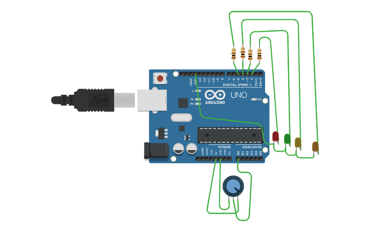 Circuit Design Arduino 6 Potenciometro} Tinkercad
