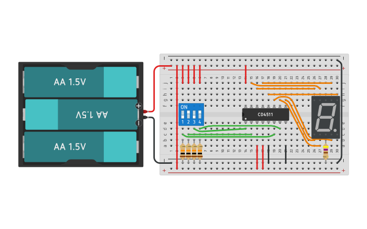 Circuit design 7 Segment common cathode driver - Tinkercad