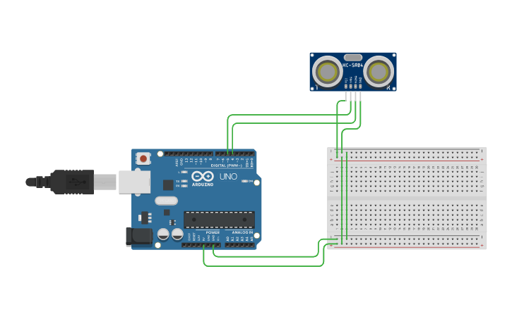 Circuit design sensor de distancia | Tinkercad