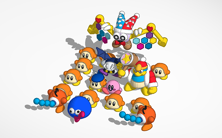 3D design kirby characters - Tinkercad
