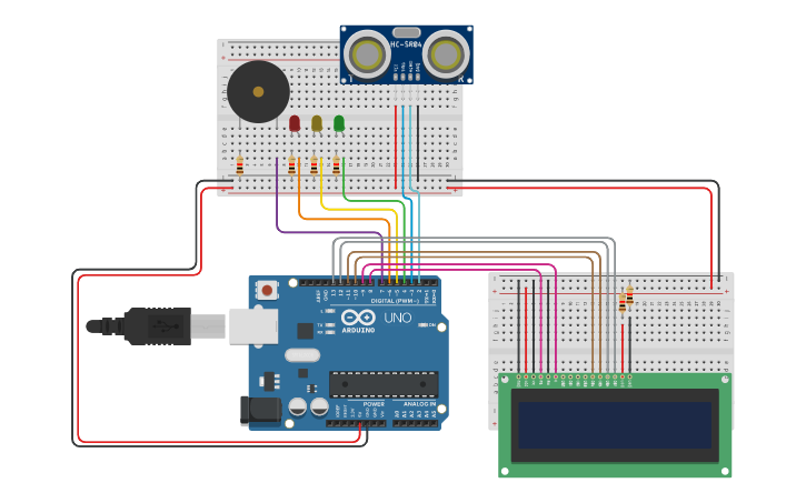 Circuit design Copy of Obstacle Detection System - Tinkercad
