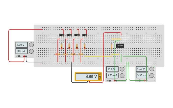 Circuit design bộ cộng 4-bits - Tinkercad