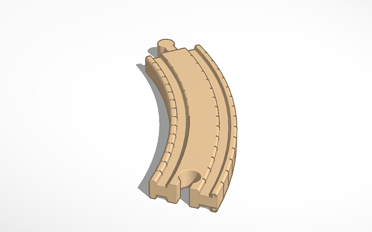 3D design 6.5'' wide curved train track Brio compatible - Tinkercad
