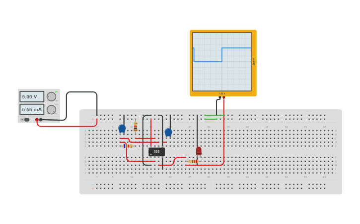 Circuit design 555 timer - Tinkercad