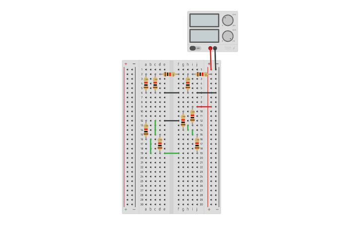 Circuit design Ejemplo Protoboard - Sec10 | Tinkercad