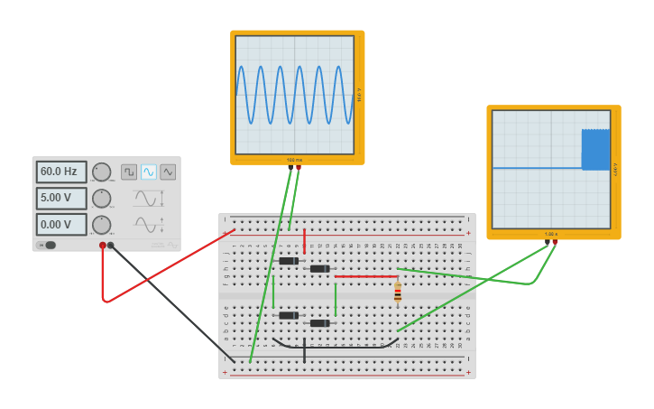 Circuit Design Rectificador De Onda Completa Tinkercad