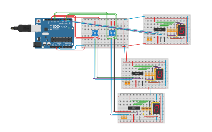 Circuit design sumador de 4 bits arduino - Tinkercad