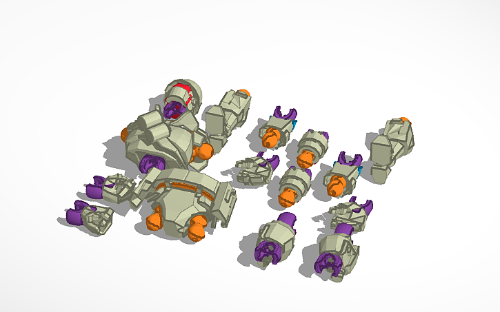 3D design Soldier Bot Action Figure - Tinkercad