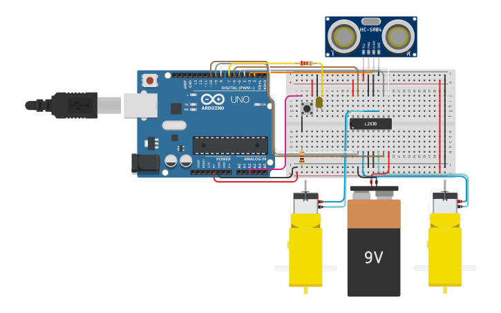 Circuit design ROBOT STEM - PROGRAMACIÓN Y ARMADO - Tinkercad