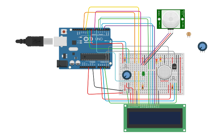 Circuit design sensores - Tinkercad