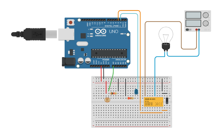 Circuit design Crepuscolare con Fotoresistore e Arduino + Relè con ...