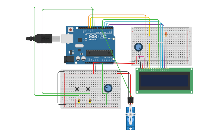 Circuit design control de servomotor con arduino - Tinkercad Circuit design control de servomotor con arduino - Tinkercad