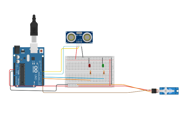 Circuit design 17. PARQUEADERO - Tinkercad