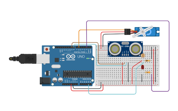 Circuit design Sonar - Tinkercad