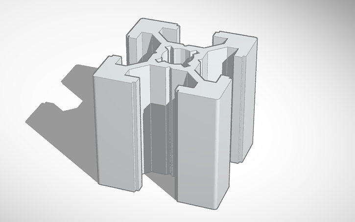 3D design aluminum construction profile 20x20 - Tinkercad