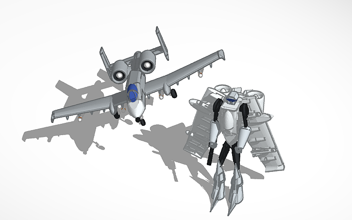 3D design A-10 Thunderbolt II (Warthog) Transformer - Tinkercad