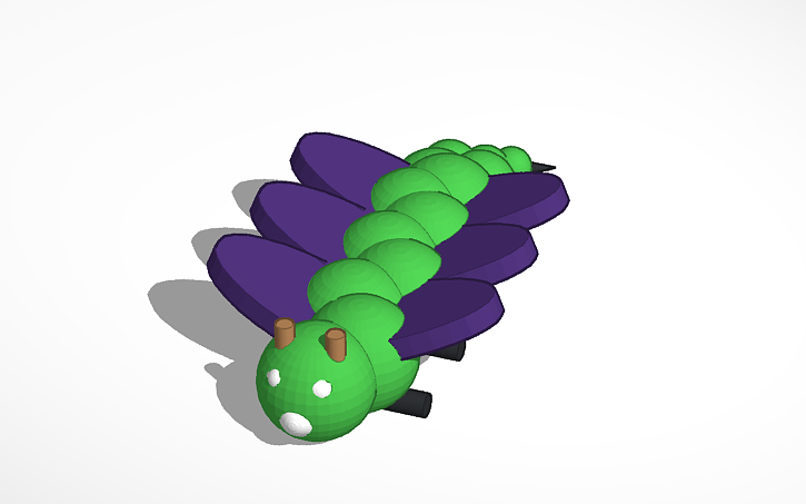 3D design Caterpillar with Wings