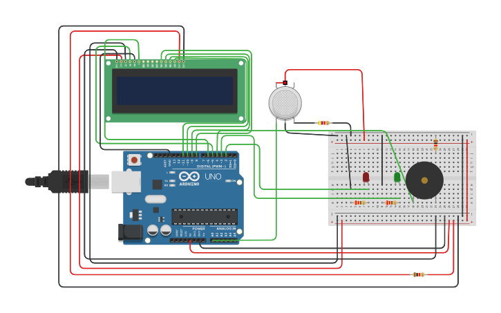 Circuit design Lab_7 GAS SENSOR - Tinkercad