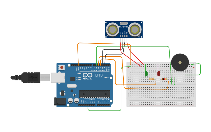 Circuit design ghost-detector - Tinkercad