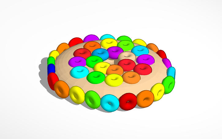 3D design Donut with mini donuts on top - Tinkercad