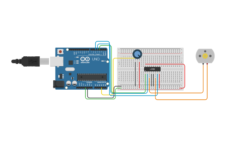 Circuit Design Dc Motor With Potentiometer Tinkercad