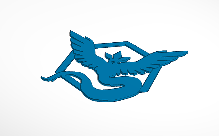3D design pokemon logo blauw | Tinkercad