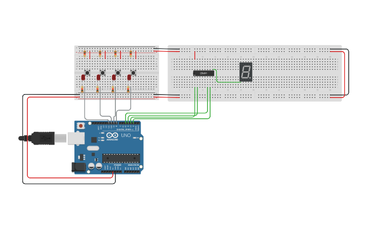 Circuit design 2(2) - Decoder Verification - Tinkercad