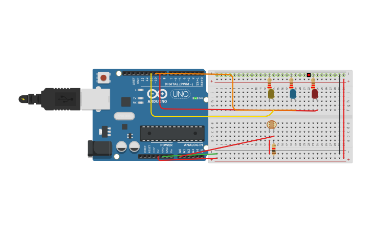 Circuit design Copy of LDR - Tinkercad