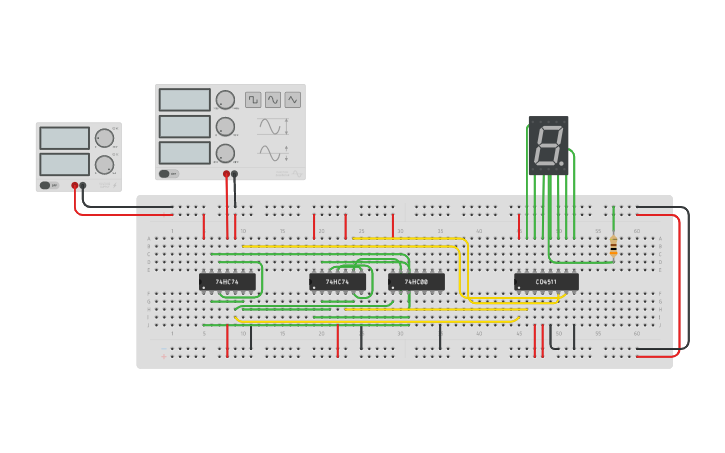 Circuit design DFF | Tinkercad
