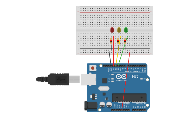 Circuit design LED WITH ARDUINO - Tinkercad