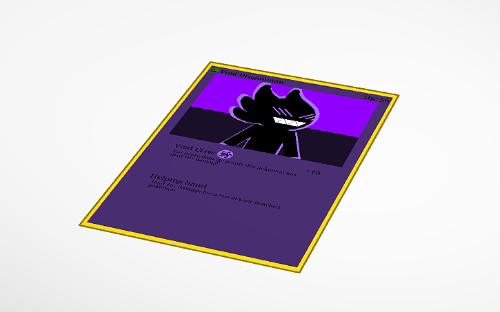 3D design Pokemon card: void dragonman - Tinkercad