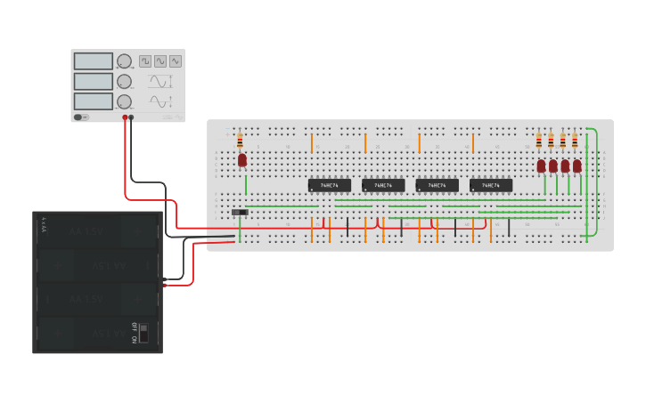 Circuit design right shift registers | Tinkercad