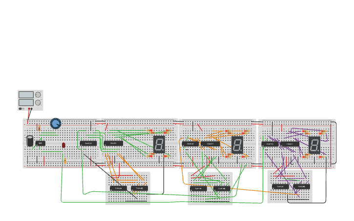 Circuit design CONTADOR DEL 0 AL 999 - Tinkercad
