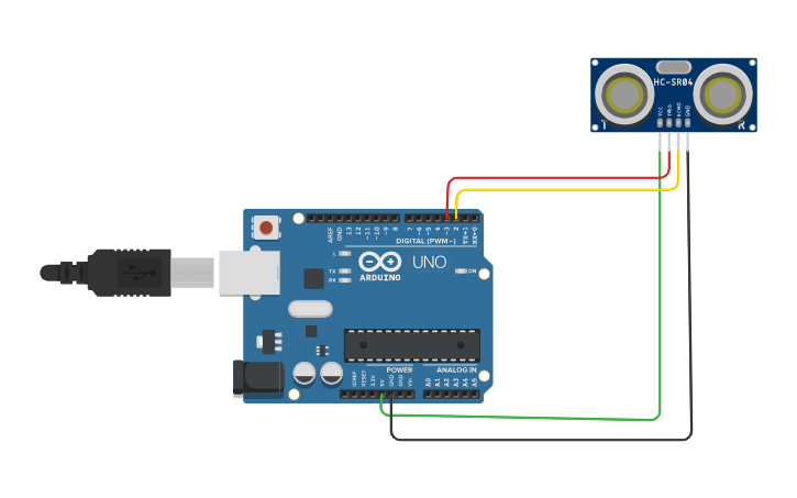 Circuit design Garbage Level Detection - Tinkercad