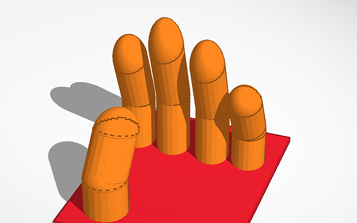 3D design A Hand to stick to your wall - Tinkercad