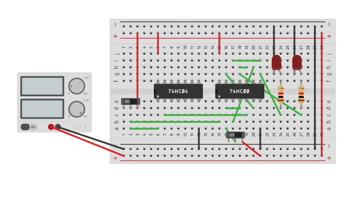 Circuit design D latch using nand - Tinkercad